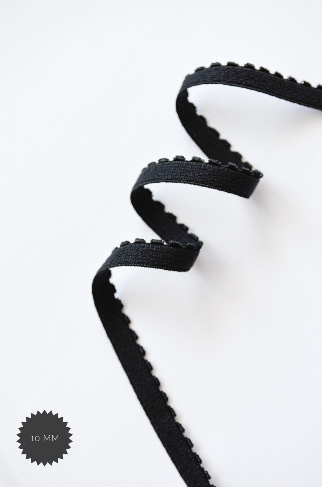 High-quality black picot edge plush elastic bra underband